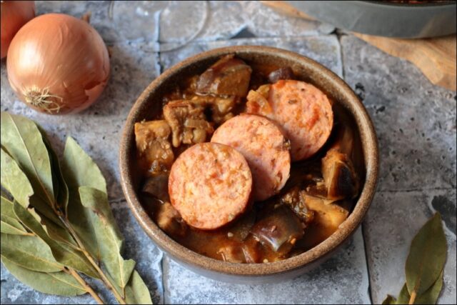 Riste d'aubergine et saucisse de Morteau de Laurent Mariotte - Happy ...